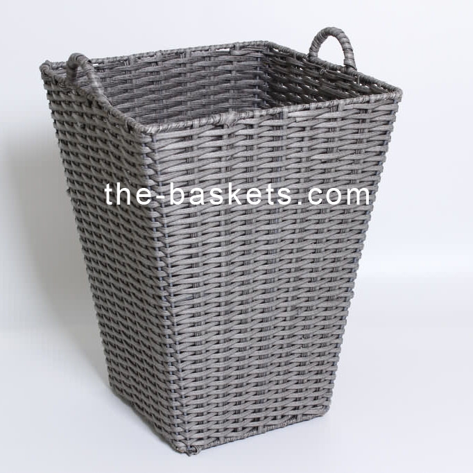 Resin wicker laundry hamper tapered shape,Non-Foldable