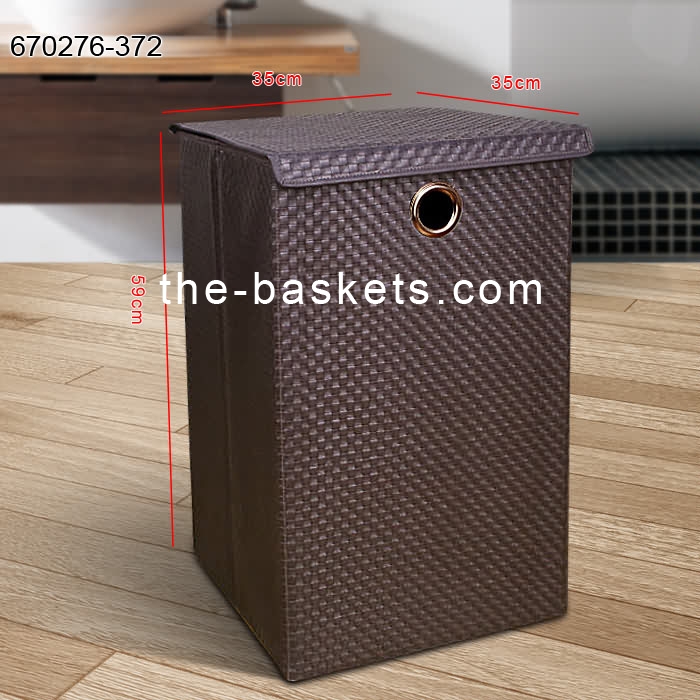 K/D faux leather laundry hamper,Foldable