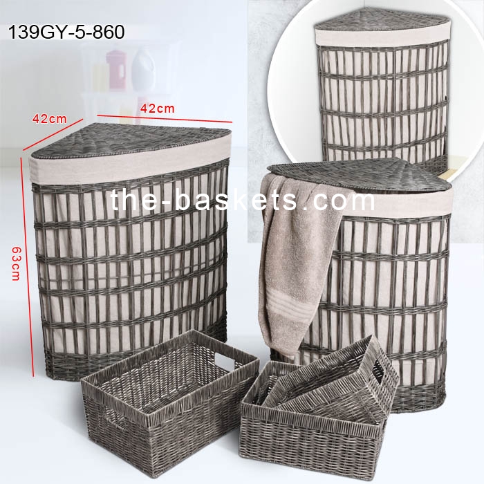 Resin wicker hamper with liner,Non-Foldable